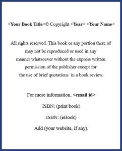 How to Create a Copyright Page for your Book.